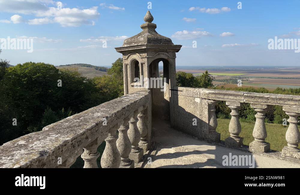 Watchtower on bastion of medieval Pidhirtsi castle, Ukraine Stock Video ...