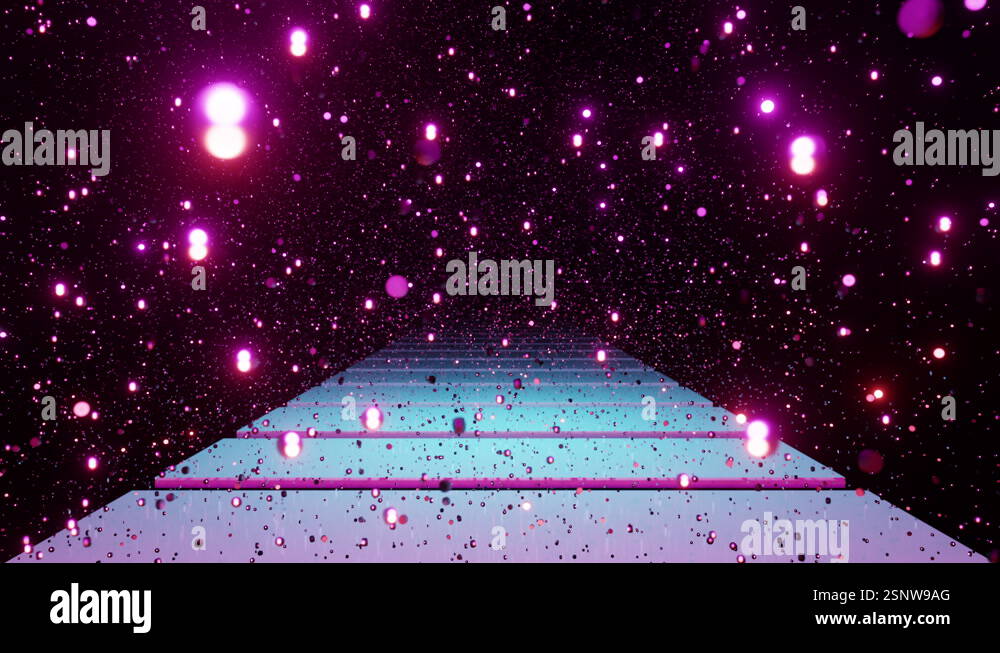 Looped road through the stars, path to infinity through stardust 3d ...