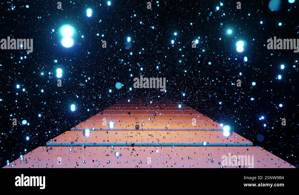 Looped road through the stars, path to infinity through stardust 3d ...