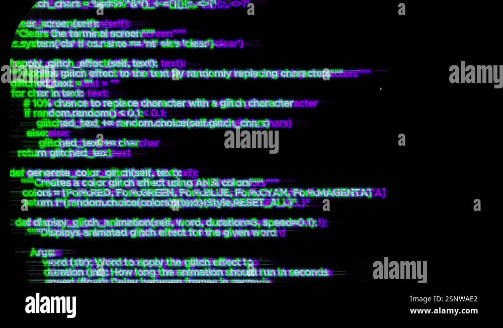 Scrolling glitch program code Loop Animation with RGB shift glitch effect Stock Video Footage ...