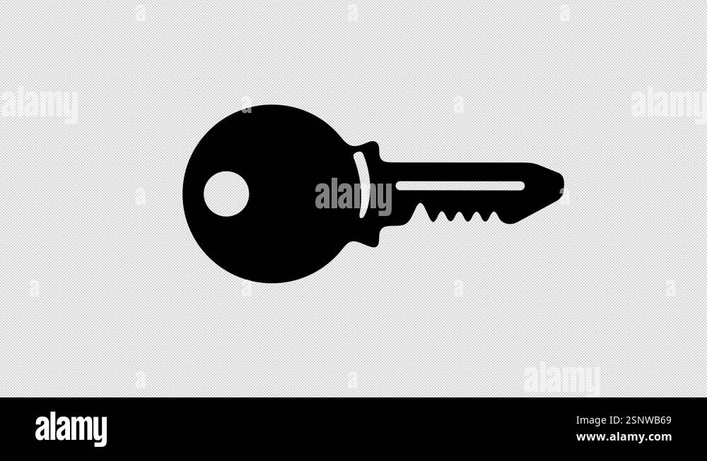 Key, protect, protection, safety and secure, graphic animation. Black ...