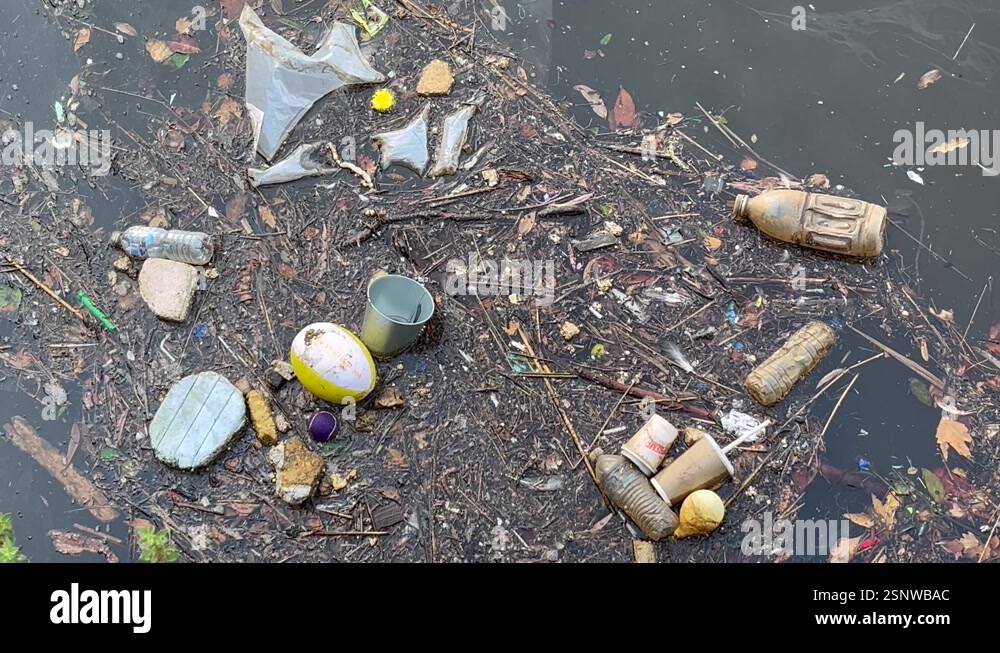 Melbourne: Discarded plastic litter floats on the surface of the Yarra ...