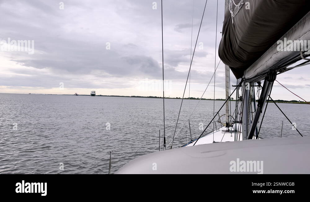 Navigating the North Sea Captain's View from the Helm of a Yacht on a ...