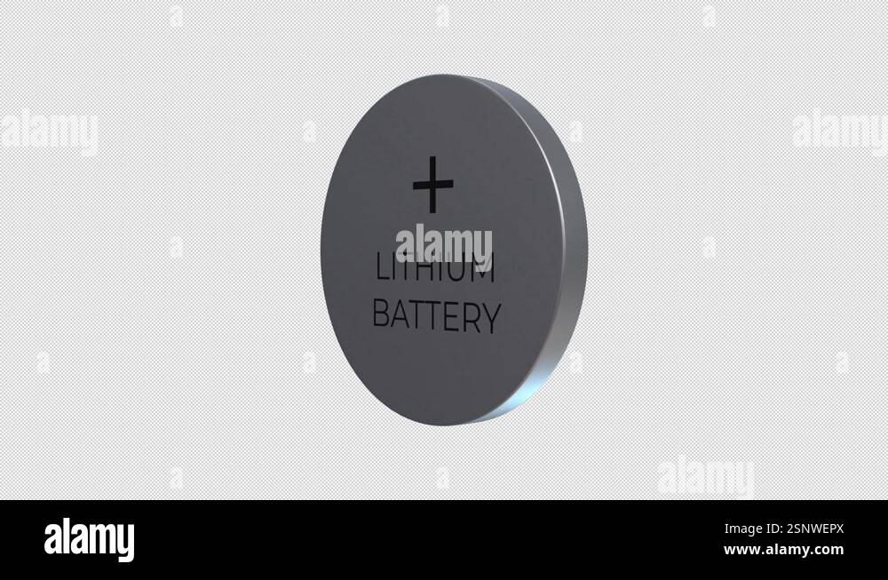Coin Cell Rotating on a Transparent Background. Seamless Loop. Button ...