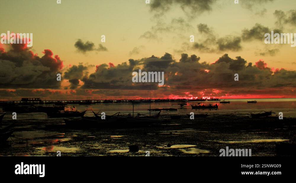 Sun rise time-lapse of The Boulevard from afar, in Siargao, Philippines ...