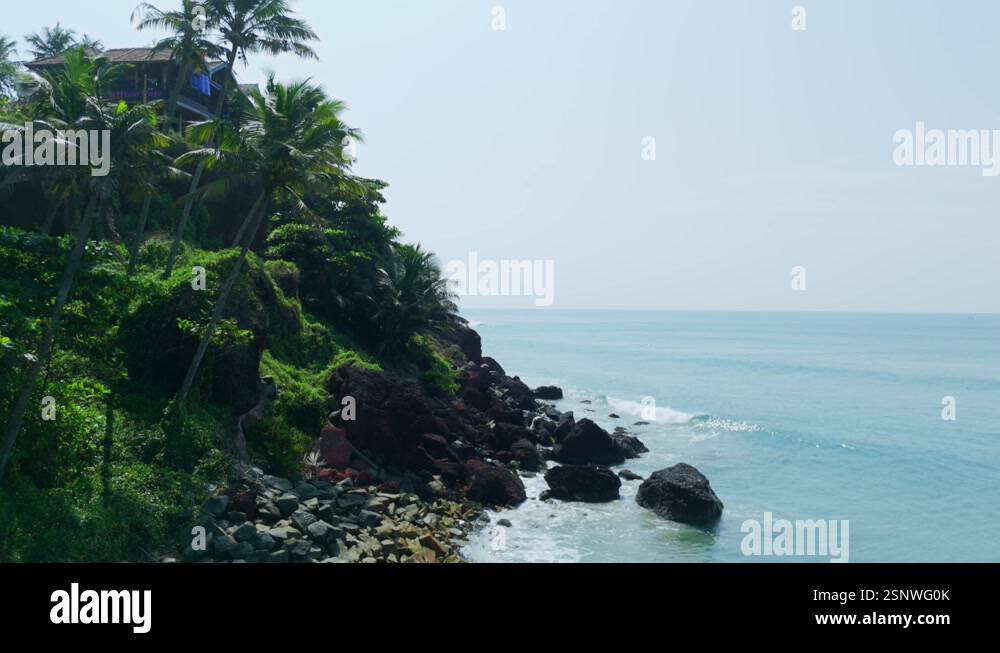 varkala Cliff , Main Varkala beach in kerala Stock Video Footage - Alamy