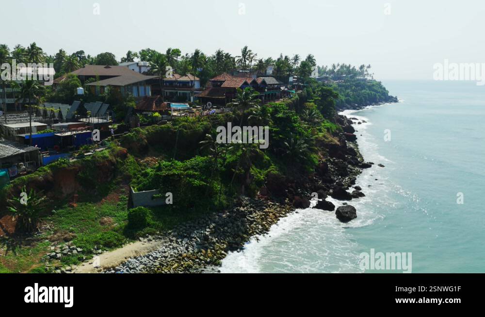 varkala Cliff , Main Varkala beach in kerala Stock Video Footage - Alamy