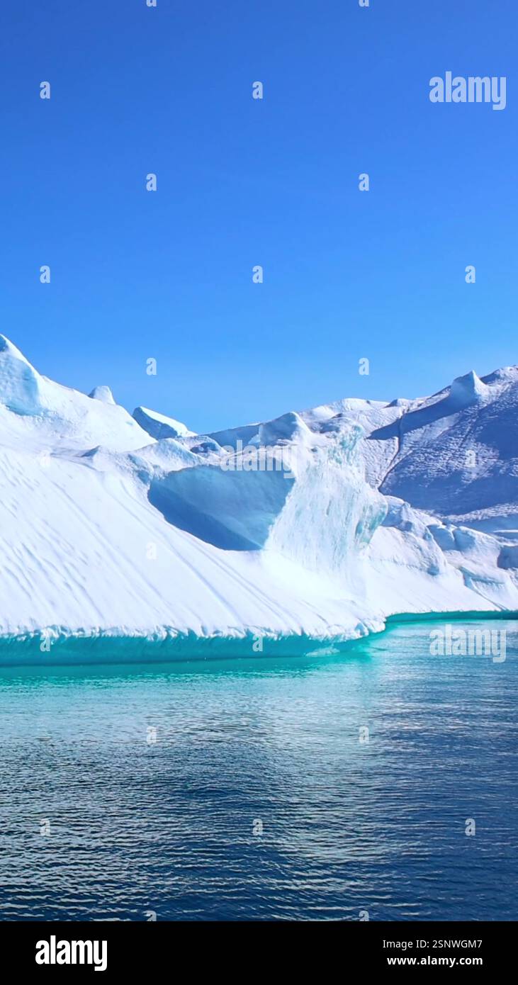 Icebergs of Kangia Fjord national park and Sermeq Kujalleq glacier in ...