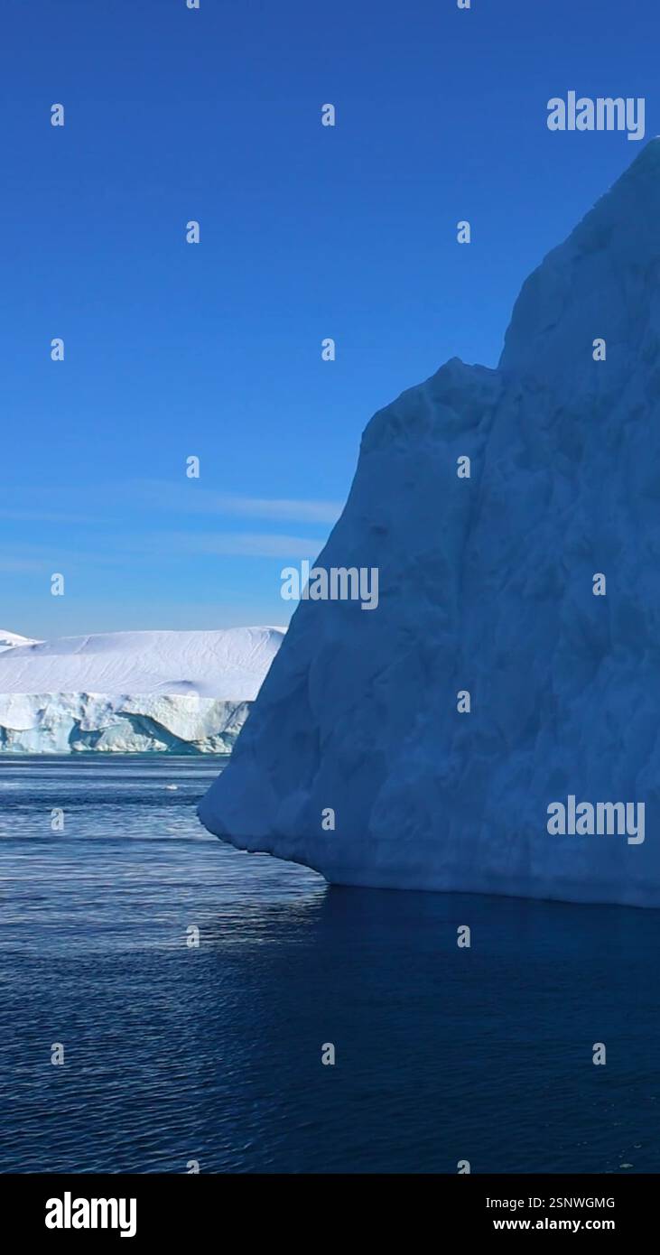 Icebergs of Kangia Fjord national park and Sermeq Kujalleq glacier in ...