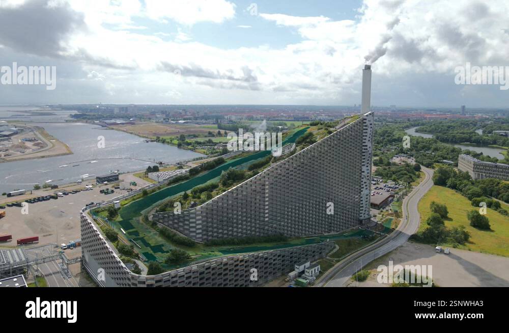 CopenHill Urban Ski Slope and Energy Plant in Copenhagen Stock Video ...