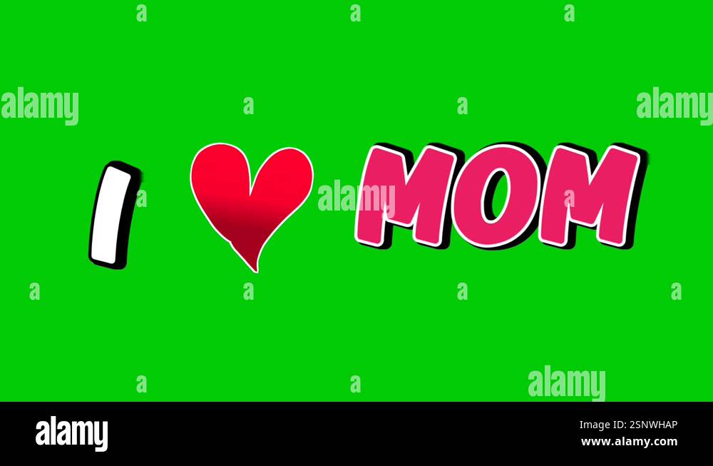 Love heart animation text I love mom sign symbol motion graphics ...