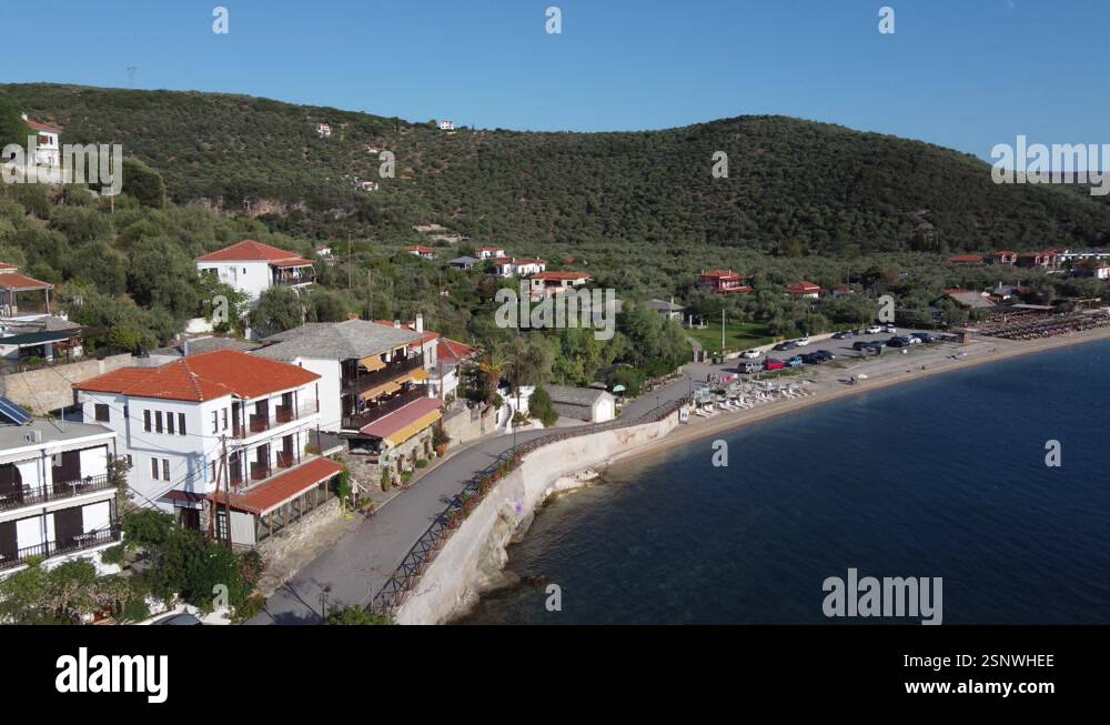 The village and beach of Afissos, Greece Stock Video Footage - Alamy