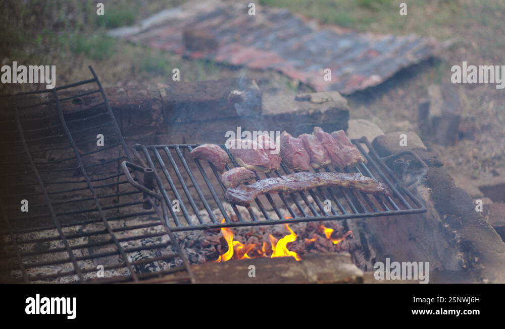 Cooking Picanha and Asado on Outdoor Open Fire Pit BBQ: Authentic ...
