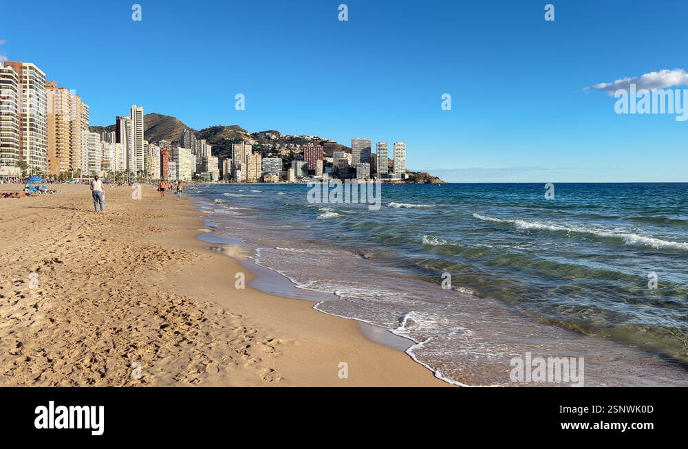 Benidorm, Spain; January 11, 2025: The Golden Sands of the Levante ...