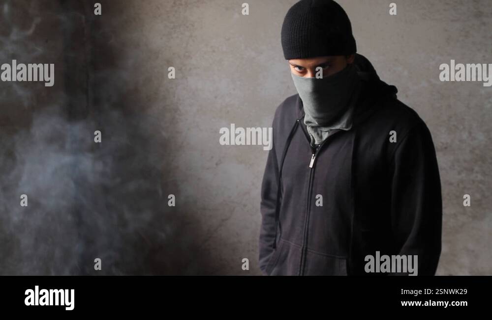 Man Evil Mask Killer Bandit Danger Terror Concept HD Stock Video ...