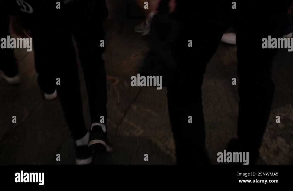 People exit the subway car at the station. Movement of people at the ...