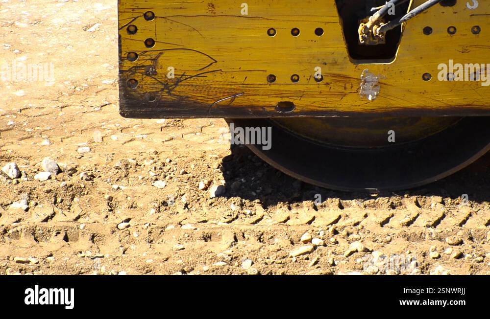 steam road roller leveling for fresh asphalt pavement - stock video ...