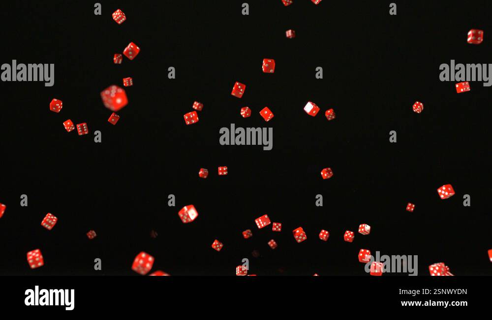 Red dice rolling and bouncing, Slow Motion Stock Video Footage - Alamy