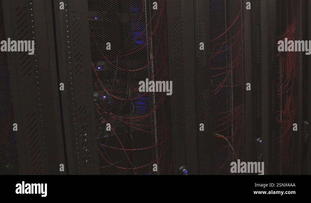 IT business data center servers. Working in computer server room data ...