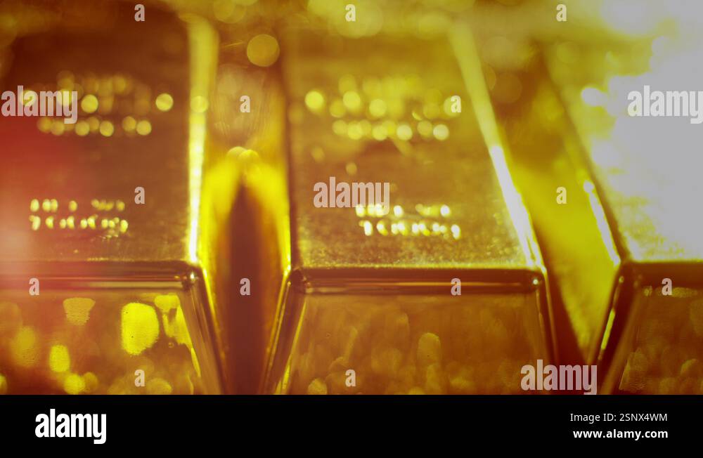 Gold bars, coins and riches. A scene of cluttered treasure and diamonds ...