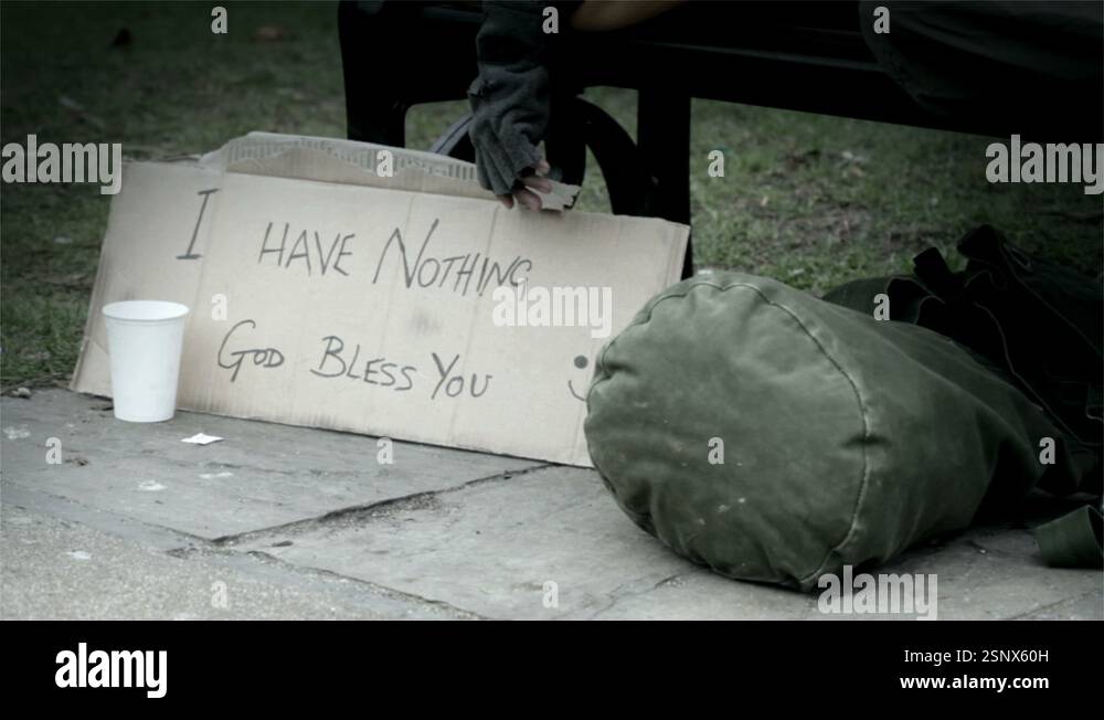 Lost homeless individual in big city. Part of a larger series, please ...