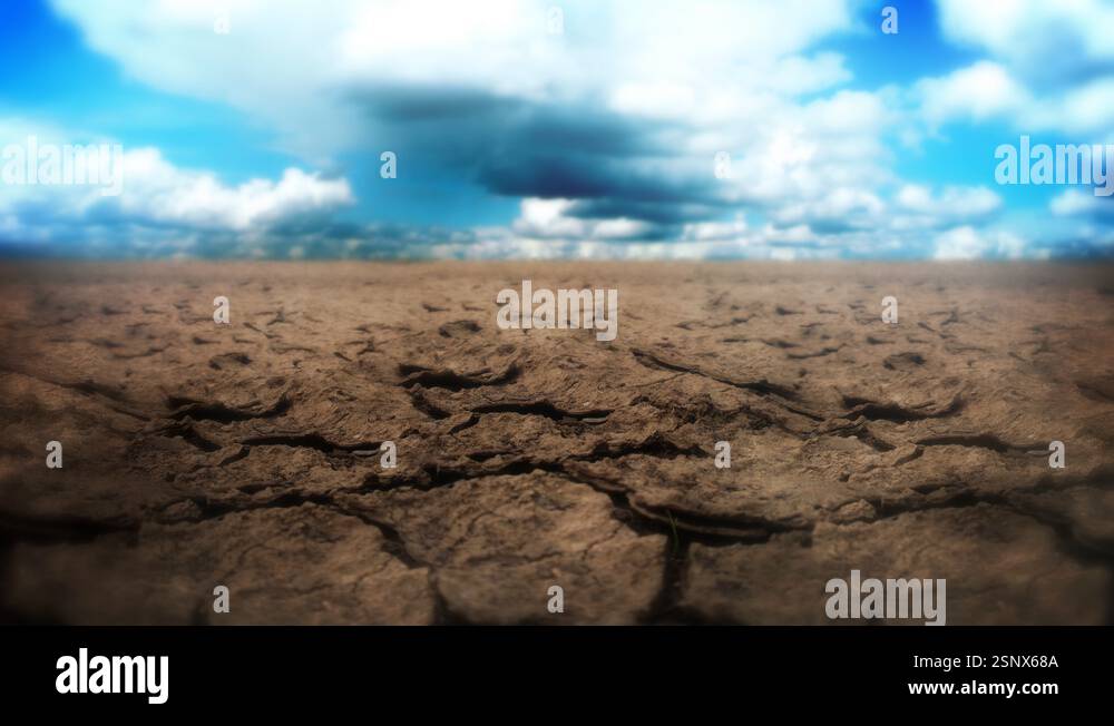 Graphic animation of green shoots growing from parched barren ground ...