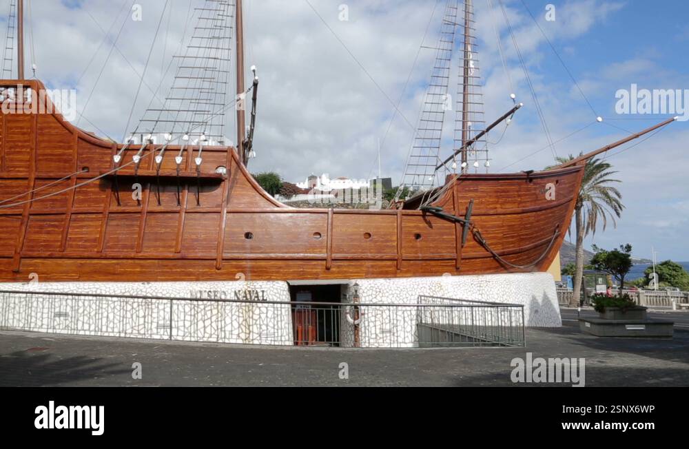 replica of christopher columbus santa maria ship, santa cruz, la palma ...