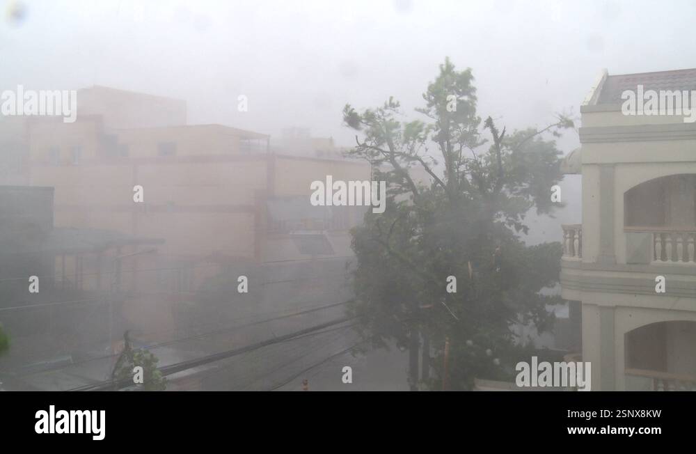 Violent Hurricane Winds Lash Tacloban Super Typhoon Haiyan Stock Video ...