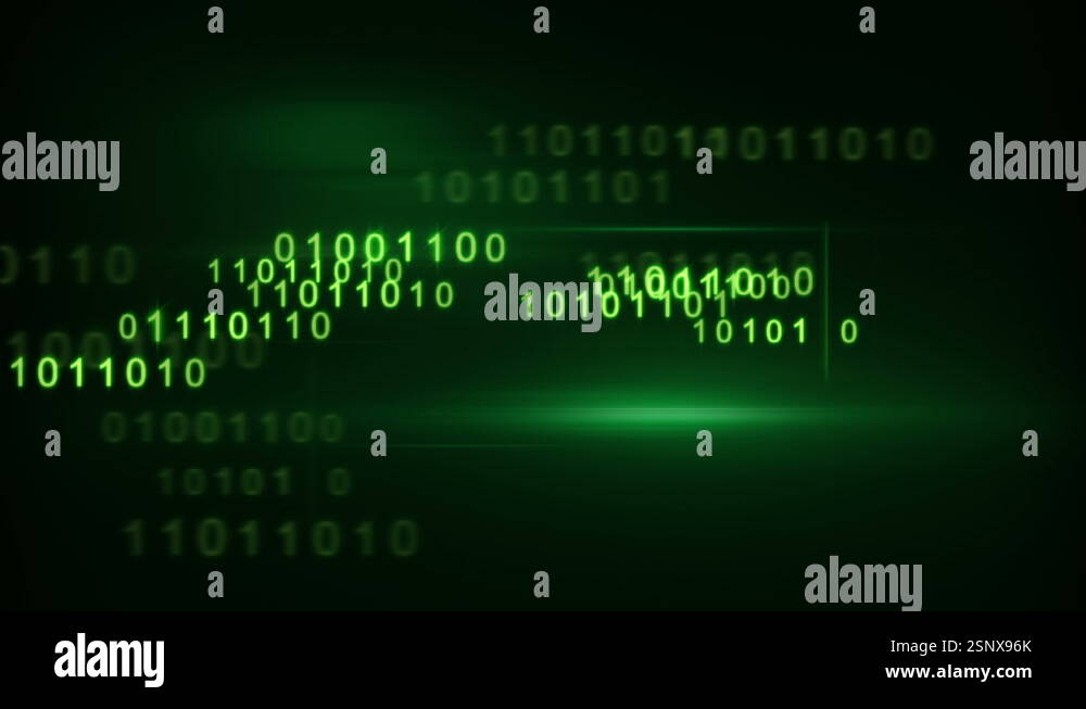 flying green binary digits loop Stock Video Footage - Alamy