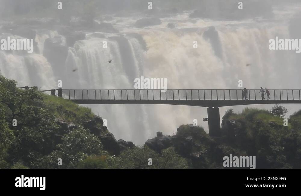 view on scenic Victoria Falls with bridge Stock Video Footage - Alamy