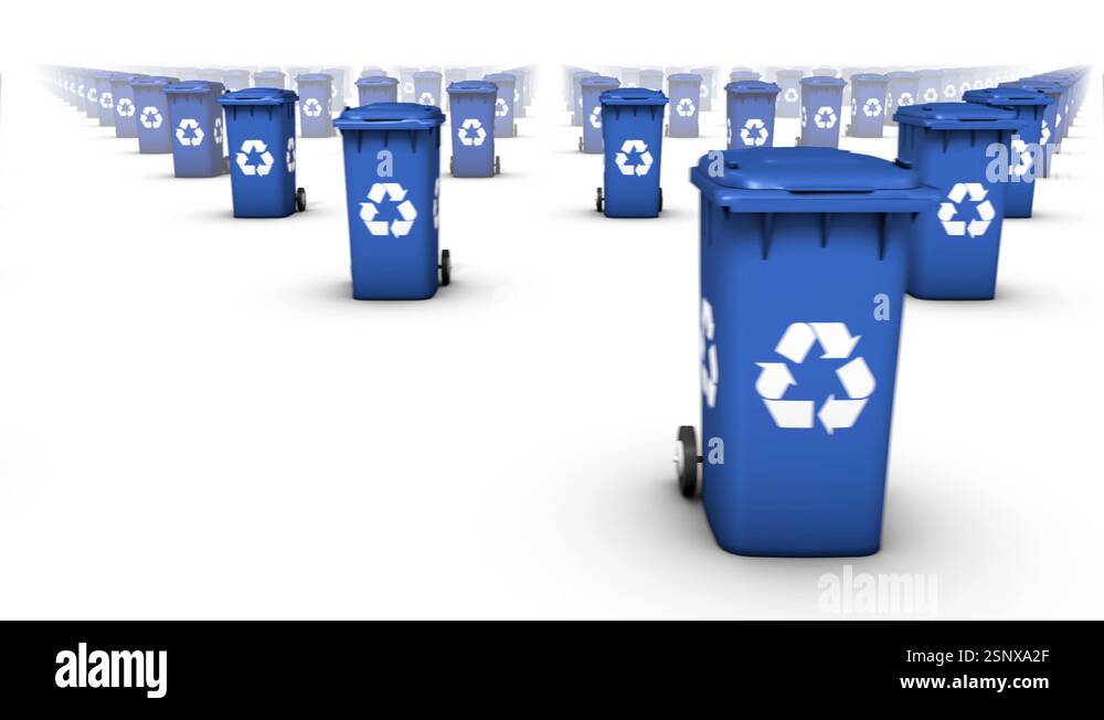 Endless Recycle Bins front view loop (Blue Stock Video Footage - Alamy