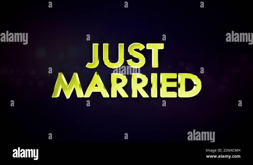 JUST MARRIED 3D Gold Text in Particles Stock Video Footage - Alamy