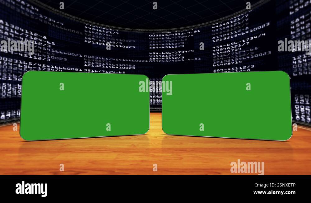 Two Green Screen Monitors in Numbers Room,, with Alpha Channel Stock ...