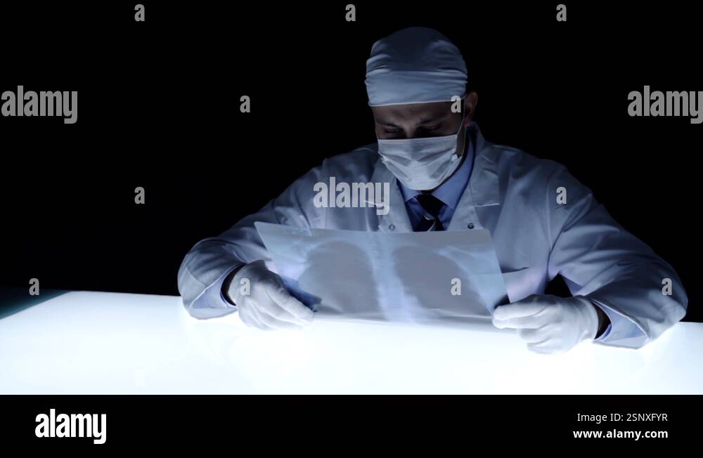 Medical Detective Investigating Evidence Dark laboratory Lab Stock ...