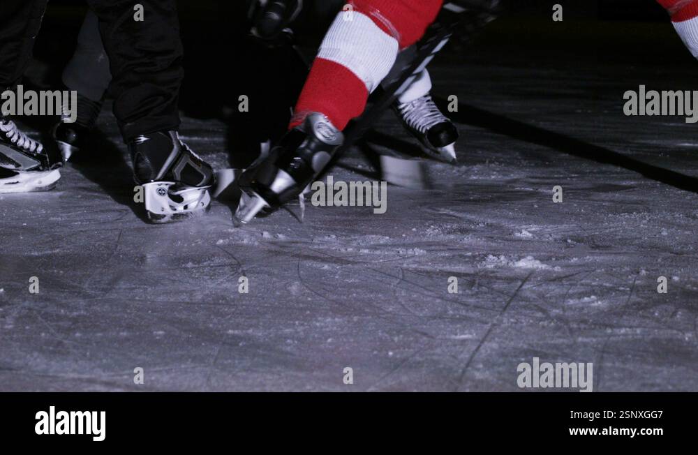 Team Sport - Ice Hockey - Face off Stock Video Footage - Alamy