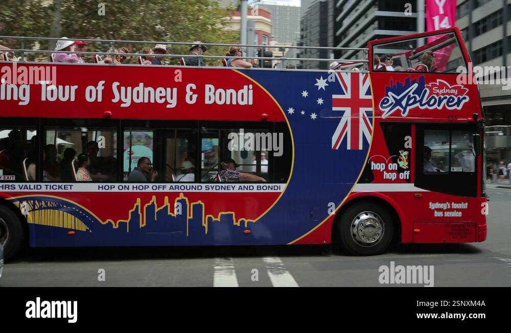 sydney explorer tour bus, australia Stock Video Footage - Alamy