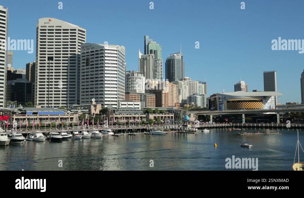 cockle bay wharf, darling harbour, sydney, australia Stock Video ...