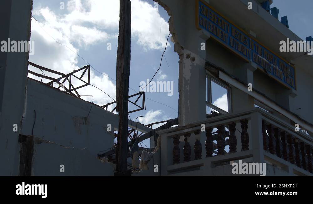 Hurricane Wind Damage To Building Typhoon Haiyan Stock Video Footage ...