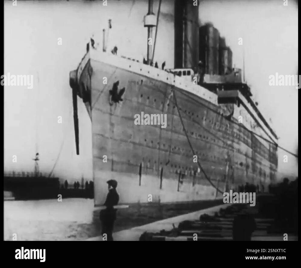 Titanic Original Historical Cleaned 5 - Belfast -Circa April 1912 Stock Video Footage - Alamy