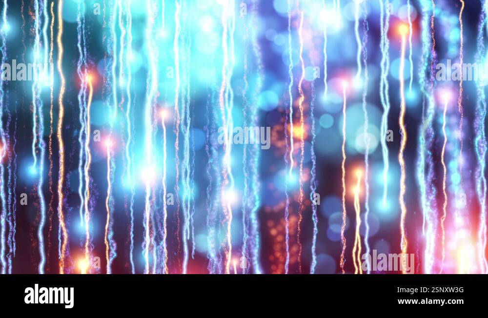 Abstract motion background, shining light, rays, particles, and energy ...