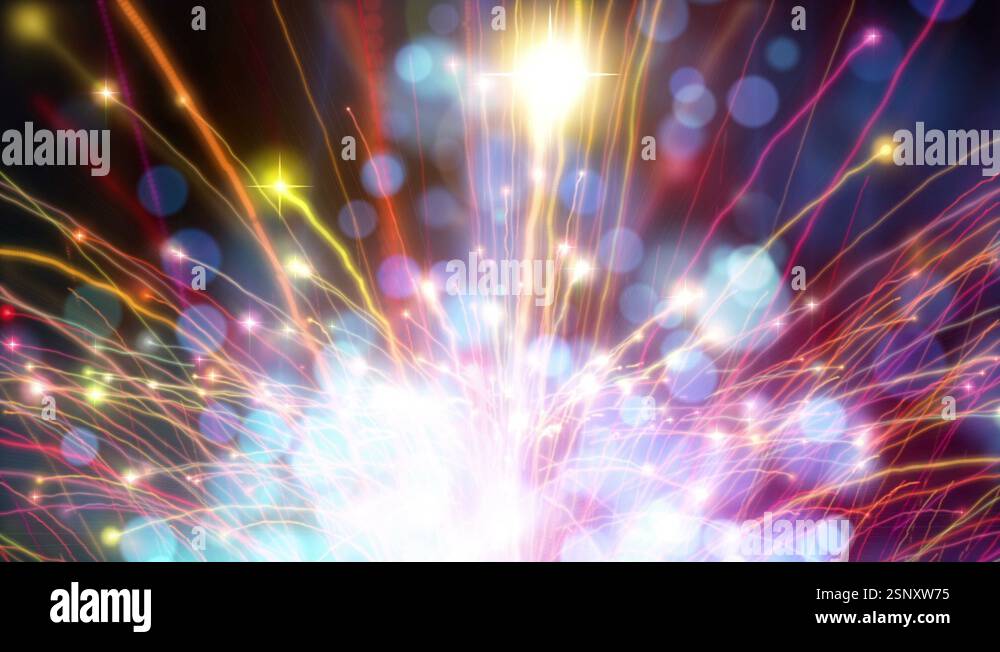 Abstract motion background, shining light, rays, particles, and energy ...