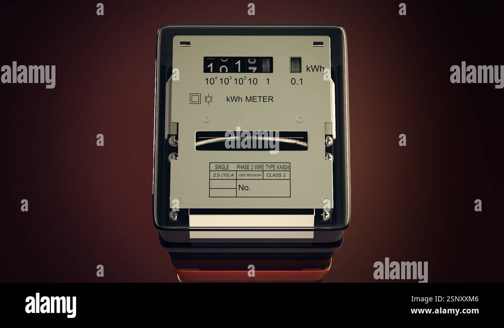 Analog electricity meter showing household consumption.watt energy KWh ...