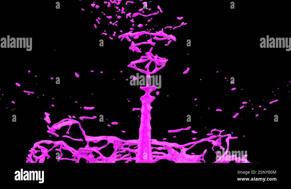 pink color splash in extreme slow motion, alpha channel included (FULL ...