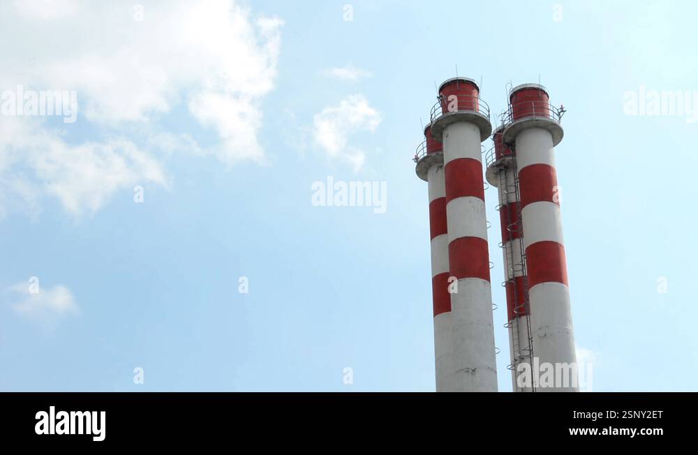 factory chimneys Stock Video Footage - Alamy