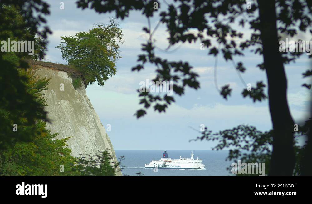 White Cliff With Cruise Ship Passing Rügen Island Stock Video Footage ...