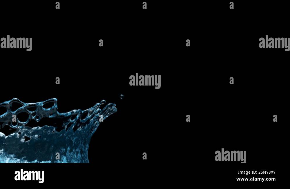 splash of light blue water in extreme slow motion, alpha included (FULL ...