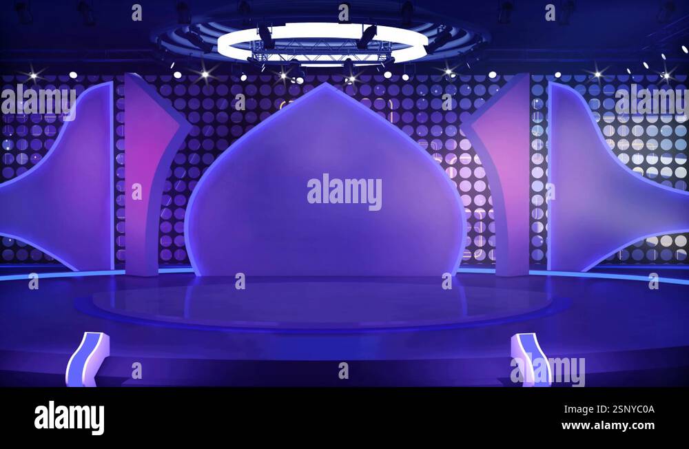 Entertainment TV Studio Set 04-Virtual Green Screen Background Loop Stock Video Footage - Alamy