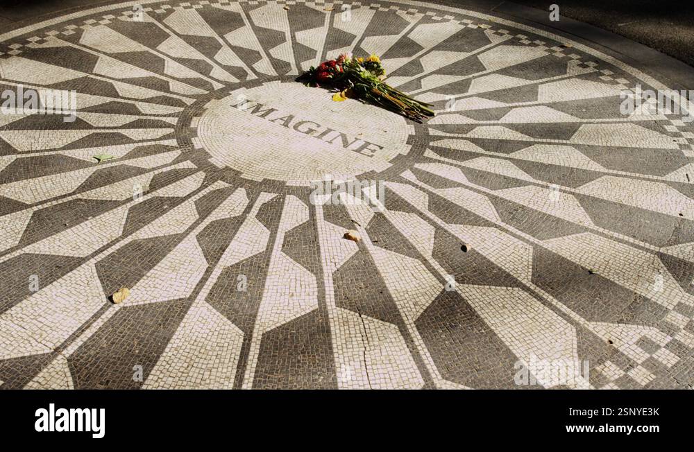 MS HA Bunch of flowers laying on mosaic with word 'Imagine' in memory ...