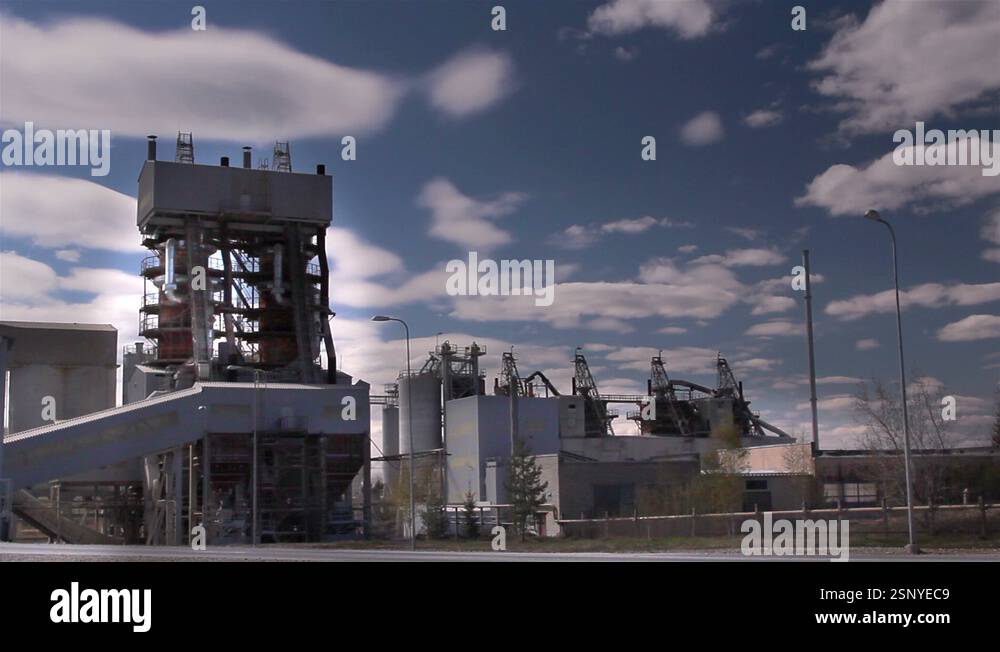 a limestone factory with tall buildings Stock Video Footage - Alamy