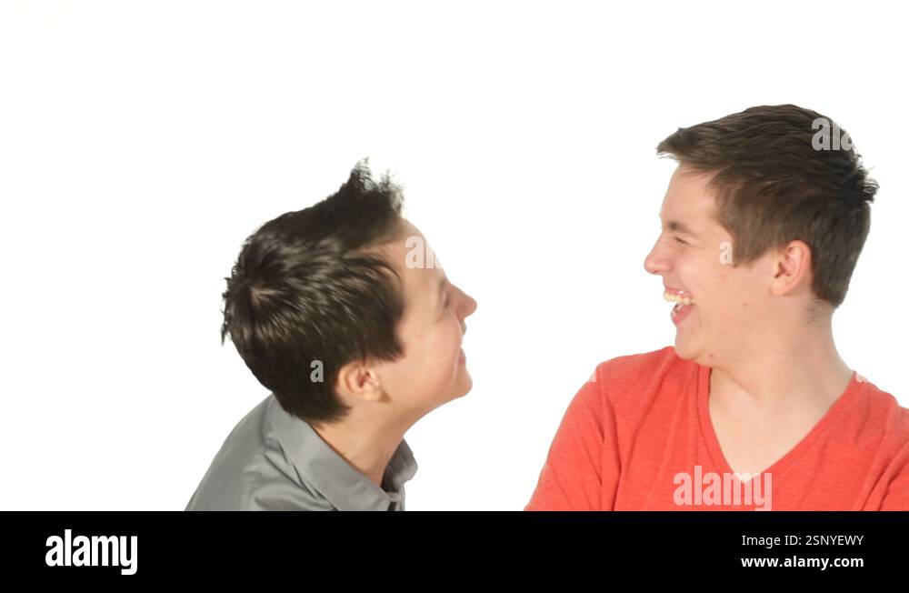 teenager brothers laughing Stock Video Footage - Alamy